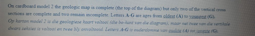 Solved On cardboard model 2 the geologic map is complete | Chegg.com