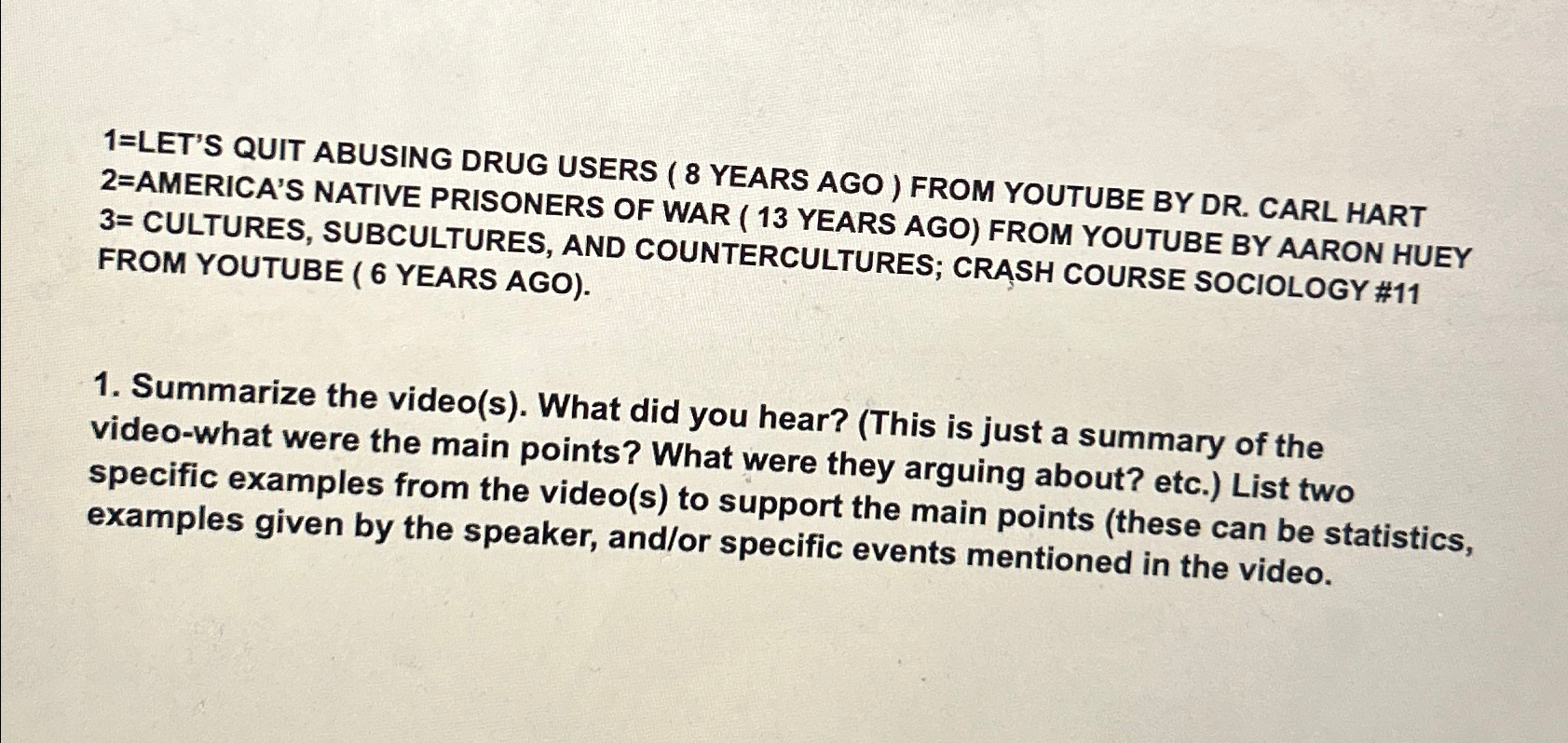 1=LET'S QUIT ABUSING DRUG USERS ( 8 ﻿YEARS AGO) ﻿FROM | Chegg.com