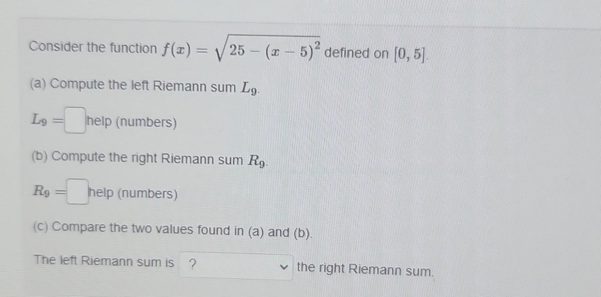 Solved Consider the function f(x)=25−(x−5)2 defined on | Chegg.com