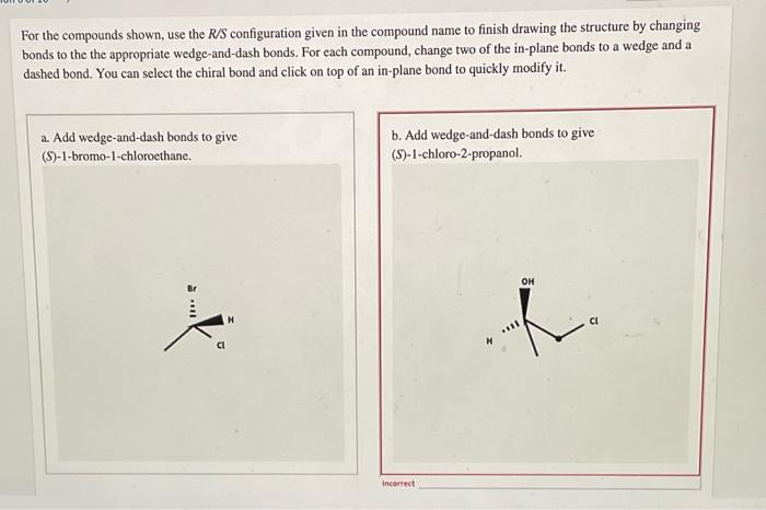 Solved For the compounds shown, use the RVS configuration | Chegg.com