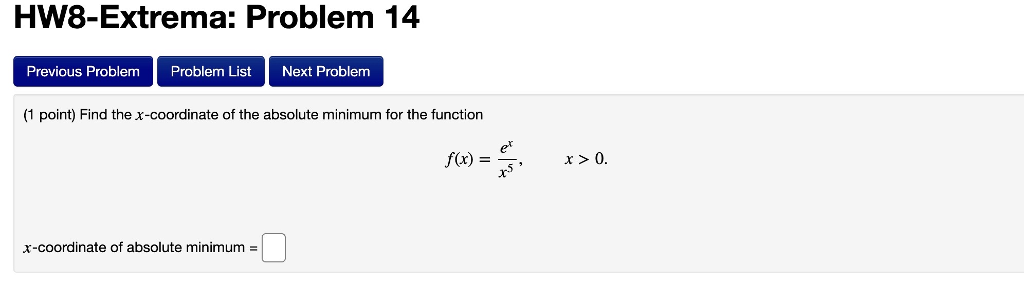 Solved (1 ﻿point) ﻿Find the x-coordinate of the absolute | Chegg.com