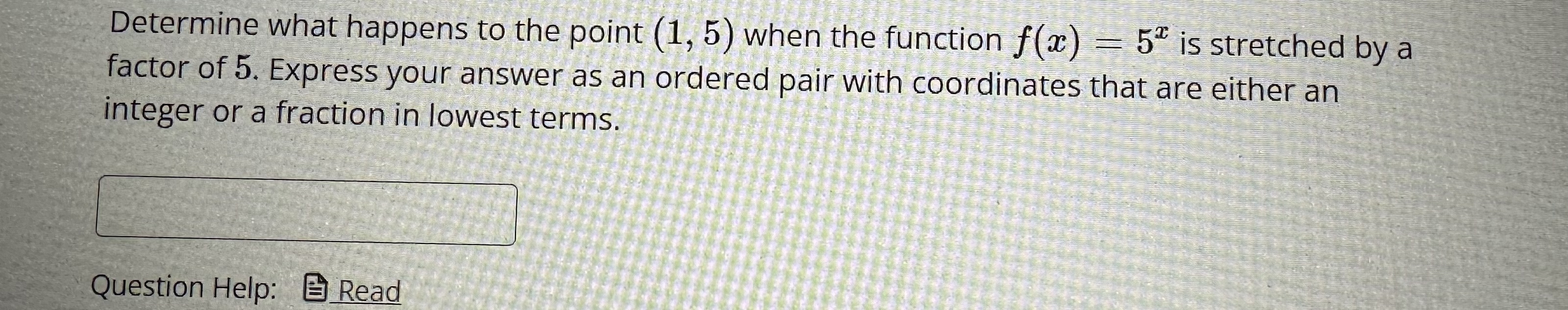Solved Determine what happens to the point (1,5) ﻿when the | Chegg.com