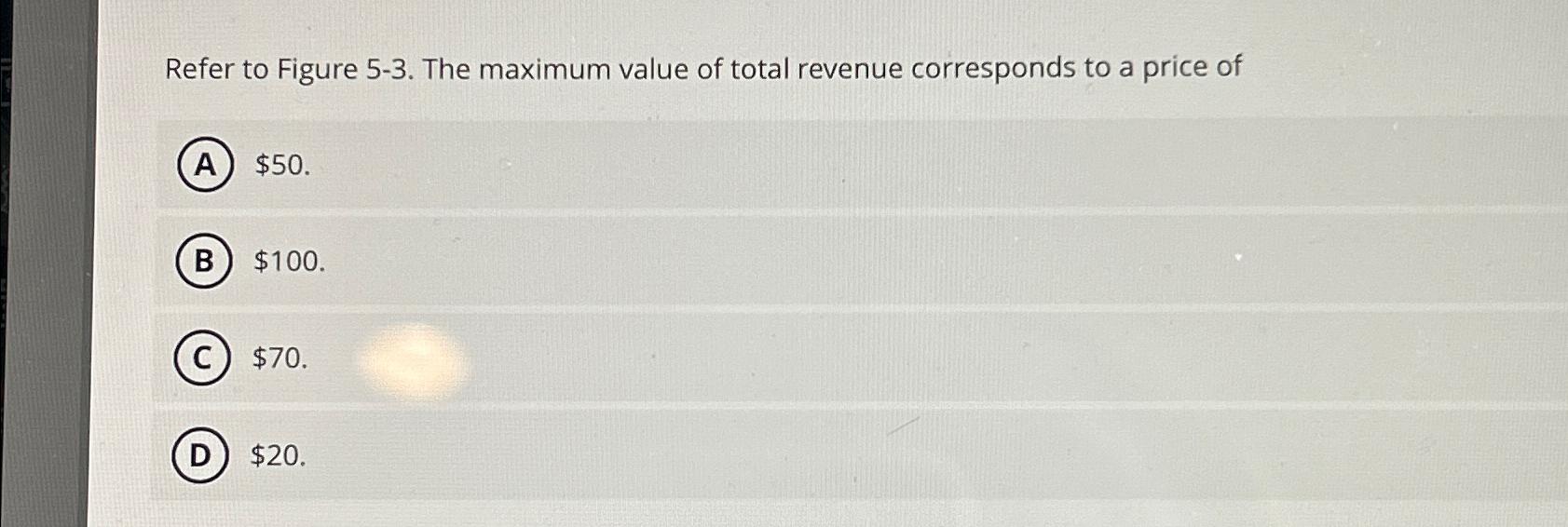 Refer to Figure 5-3. ﻿The maximum value of total | Chegg.com