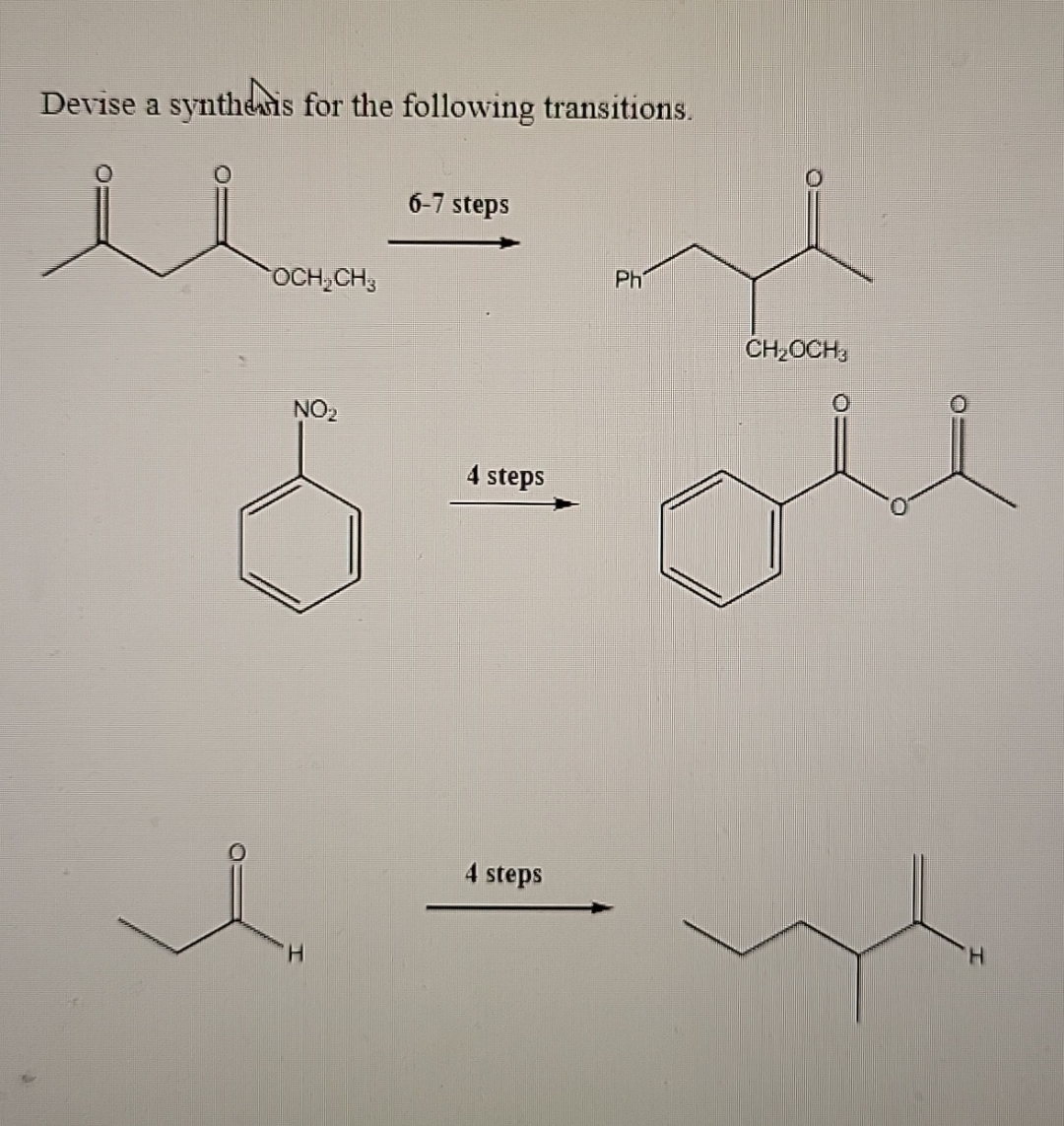 Solved Devise a synthentis for the following transitions. | Chegg.com