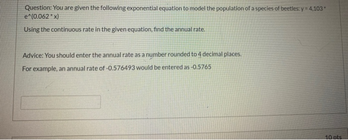 Solved Question: You are given the following exponential | Chegg.com