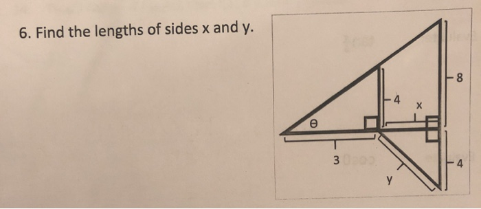 Solved 6. Find the lengths of sides x and y. | Chegg.com