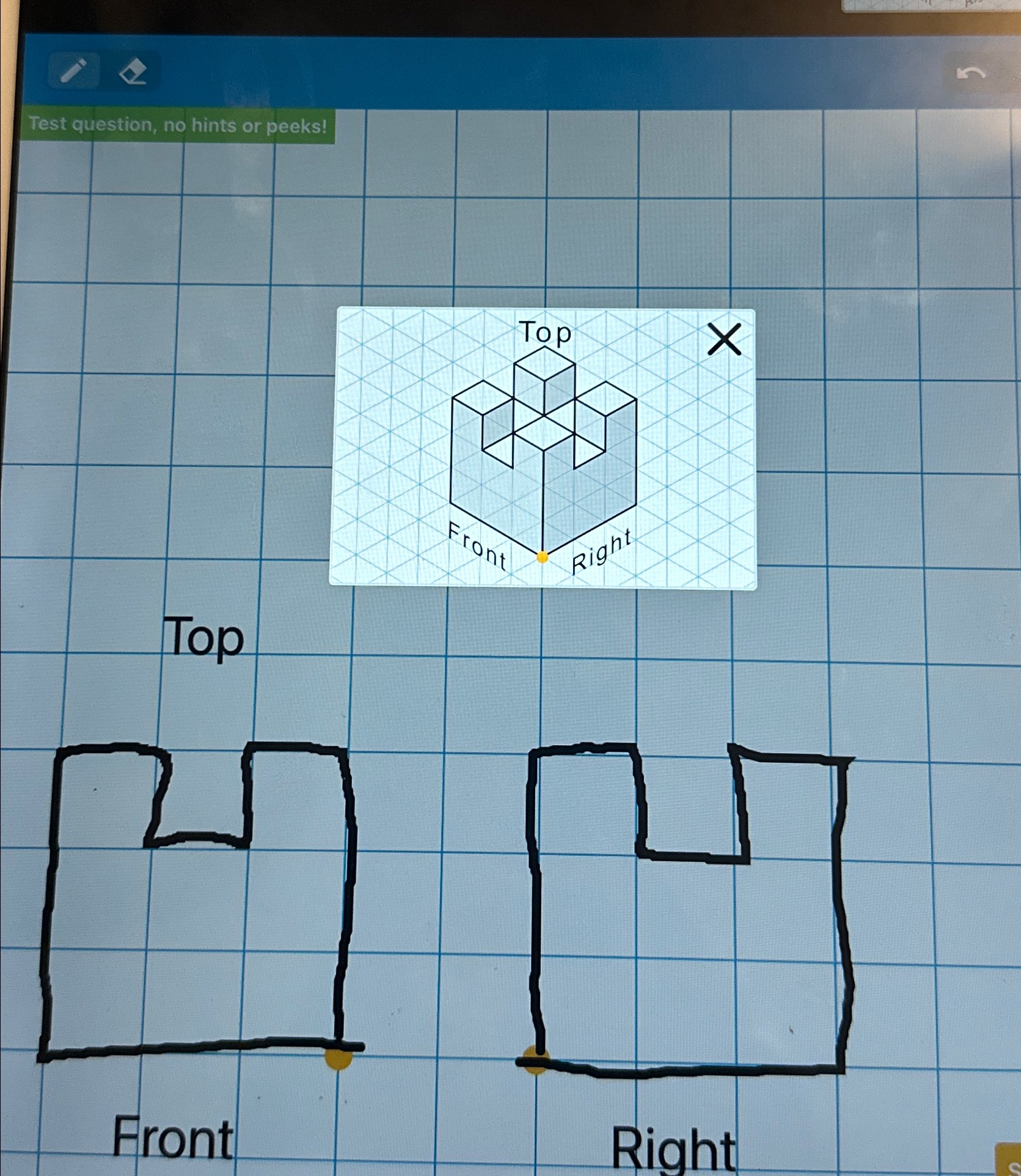 Solved Test question, no hints or peeks!TopFrontRight | Chegg.com