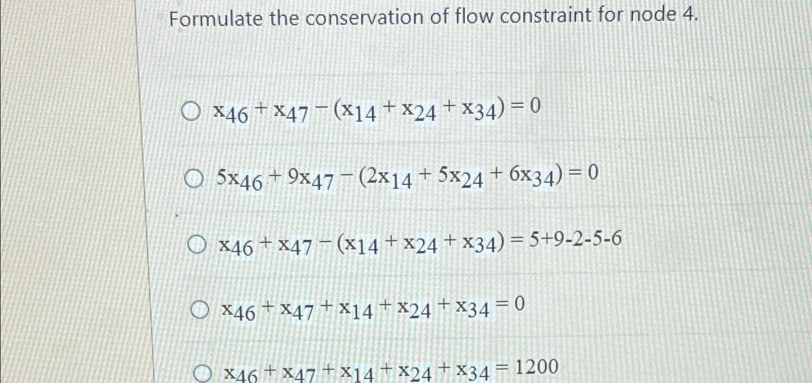 Solved Formulate the conservation of flow constraint for | Chegg.com