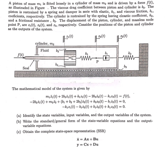 Solved Figure shows a two mass-spring-damper system. The | Chegg.com