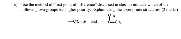 Solved c) Use the method of "first point of difference" | Chegg.com
