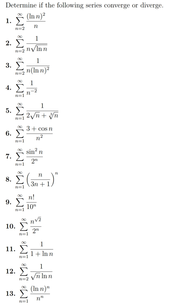 Solved How to solve 1, 2, 4, 7?Determine if the following | Chegg.com