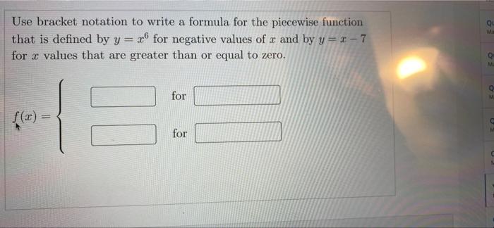 M Use bracket notation to write a formula for the | Chegg.com