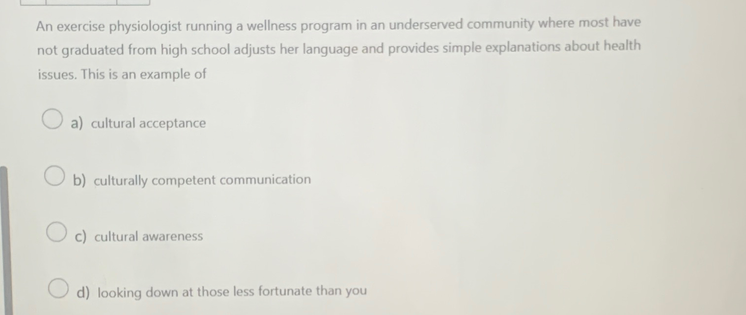 Solved An exercise physiologist running a wellness program | Chegg.com