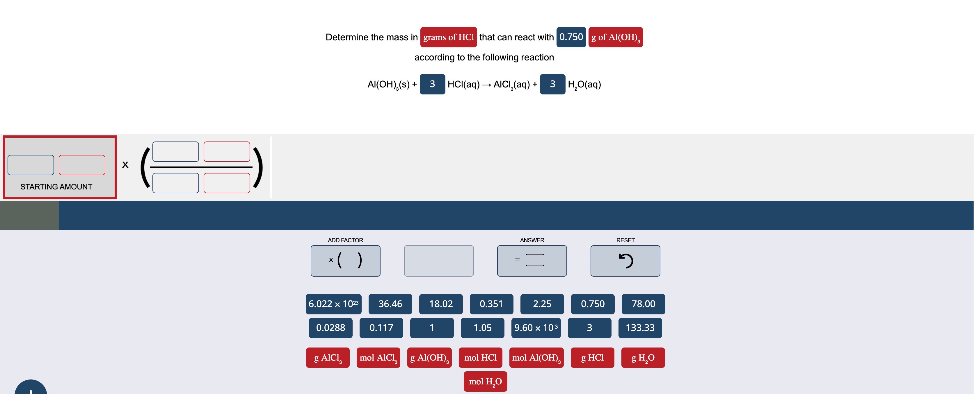 Solved Determine the mass in grams of HCl ﻿that can react | Chegg.com