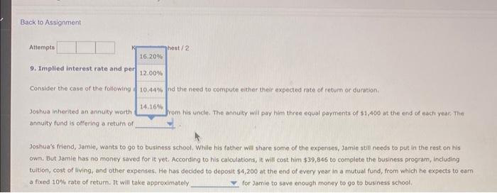 Solved Attempts Keep the Higheat /2 9. Implied interest rate | Chegg.com