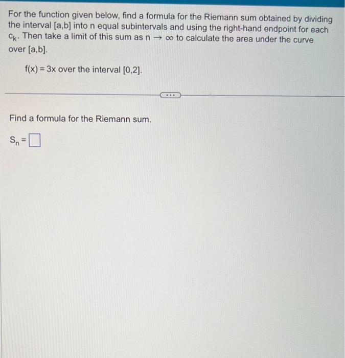 Solved For the function given below, find a formula for the | Chegg.com