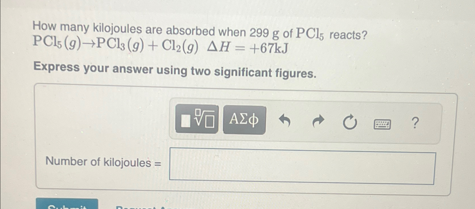 How Many Kilojoules Are Absorbed When 299g ﻿of Pcl5