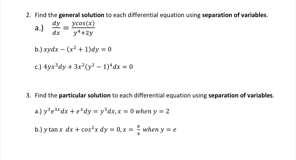 Solved Find the general solution to each differential | Chegg.com