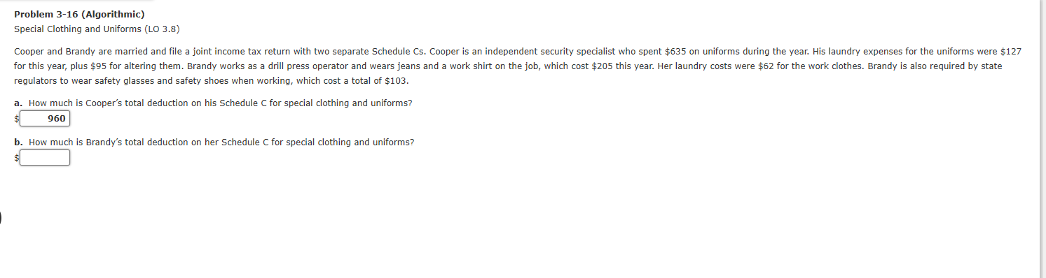 Solved Problem 3-16 (Algorithmic)Special Clothing and | Chegg.com