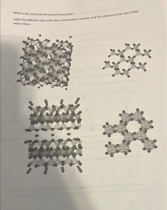 What is the chemical formula of muscovite? Label the | Chegg.com