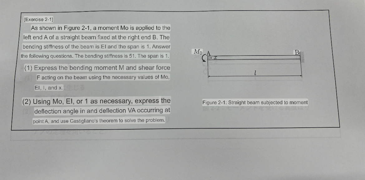 Solved [Exercise 2-1]As shown in Figure 2-1, ﻿a moment Mo is | Chegg.com