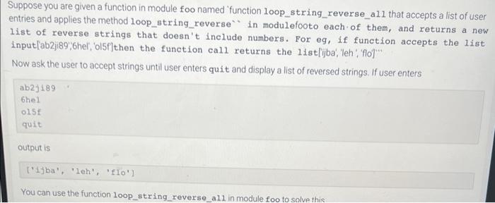 Solved Suppose You Are Given A Function In Module Foo Named 