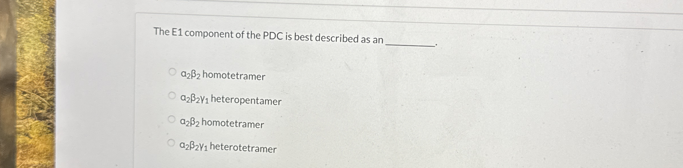 Solved The E1 ﻿component of the PDC is best described as an | Chegg.com
