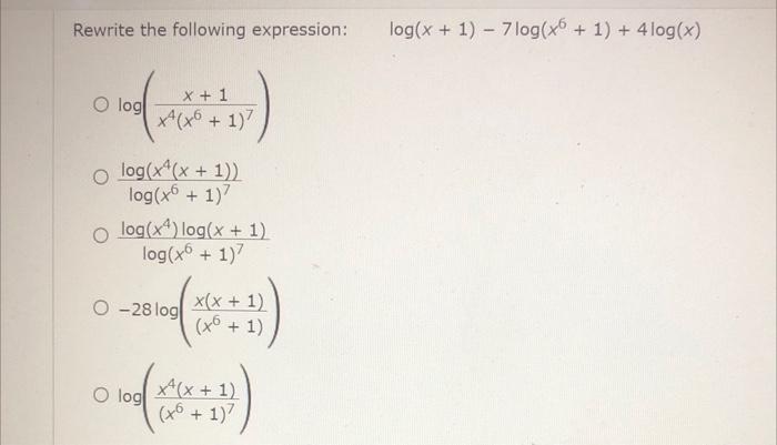 Solved Rewrite the following expression: | Chegg.com