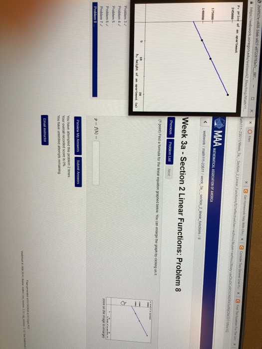 Solved Neek 3a - Section 2 Linear Functions: Problem 8 | Chegg.com
