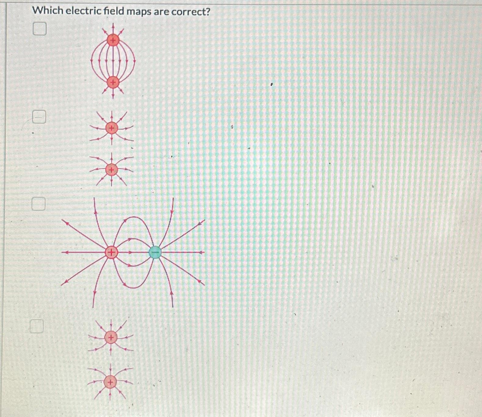 Solved Which electric field maps are correct? | Chegg.com