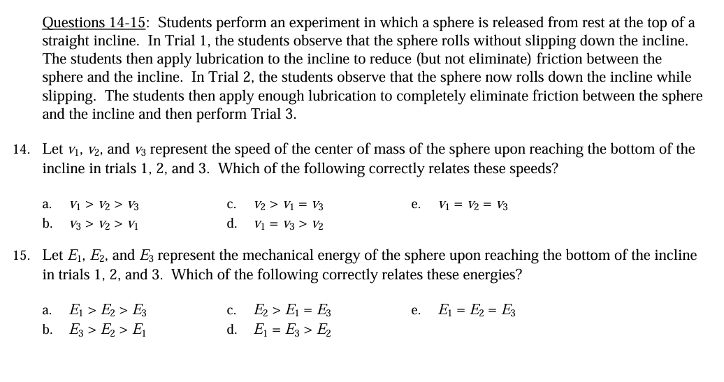Solved Questions 14-15: Students perform an experiment in | Chegg.com