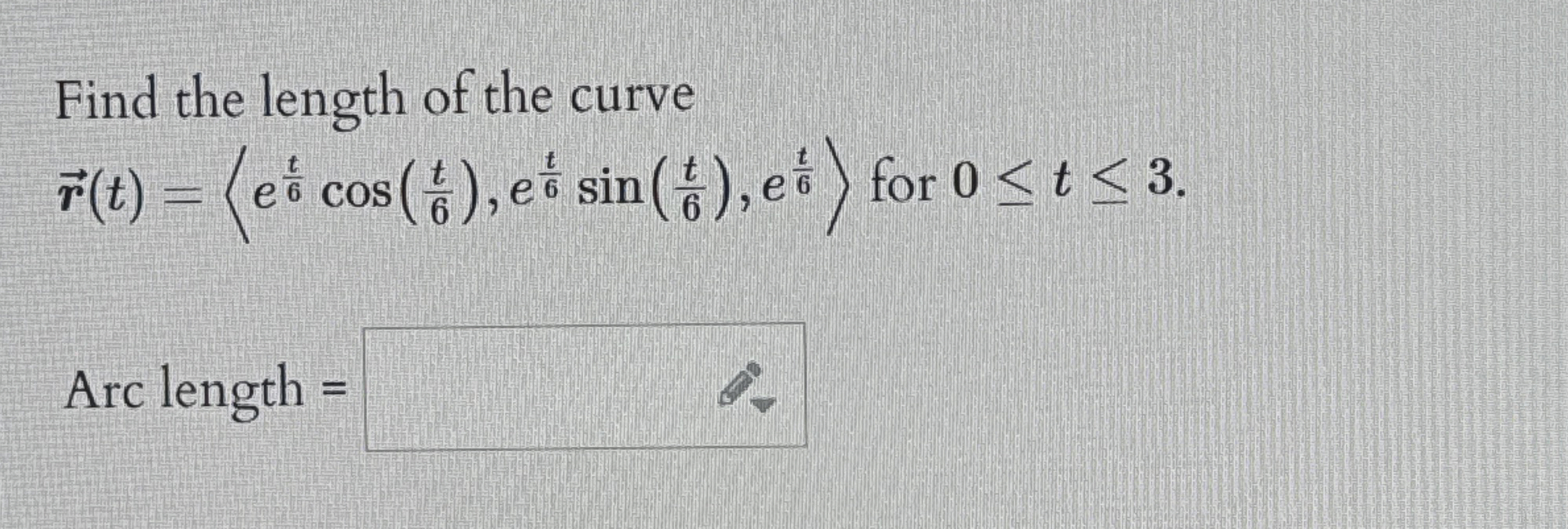 Solved Find the length of the curvevec(r)(t)= ﻿for 0≤t≤3Arc | Chegg.com