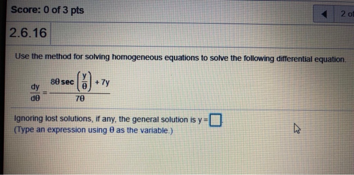 Solved Use the method for solving homogeneous equations to | Chegg.com
