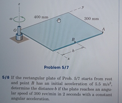 Solved Problem 575/8 ﻿If the rectangular plate of Prob. 5/7 | Chegg.com