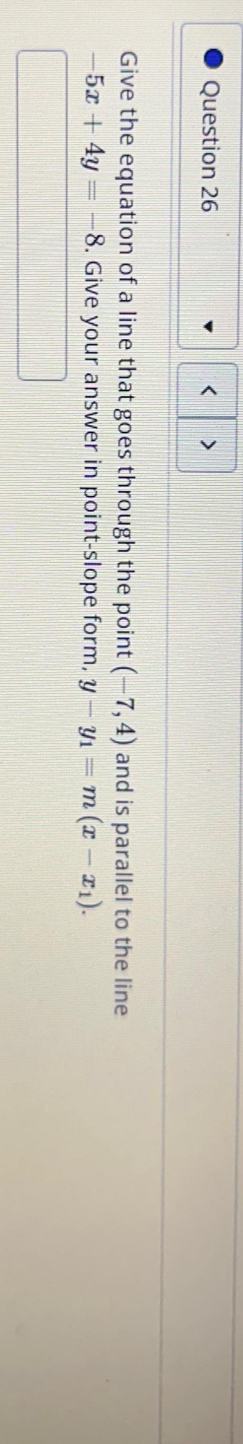 Solved Question 26Give the equation of a line that goes | Chegg.com