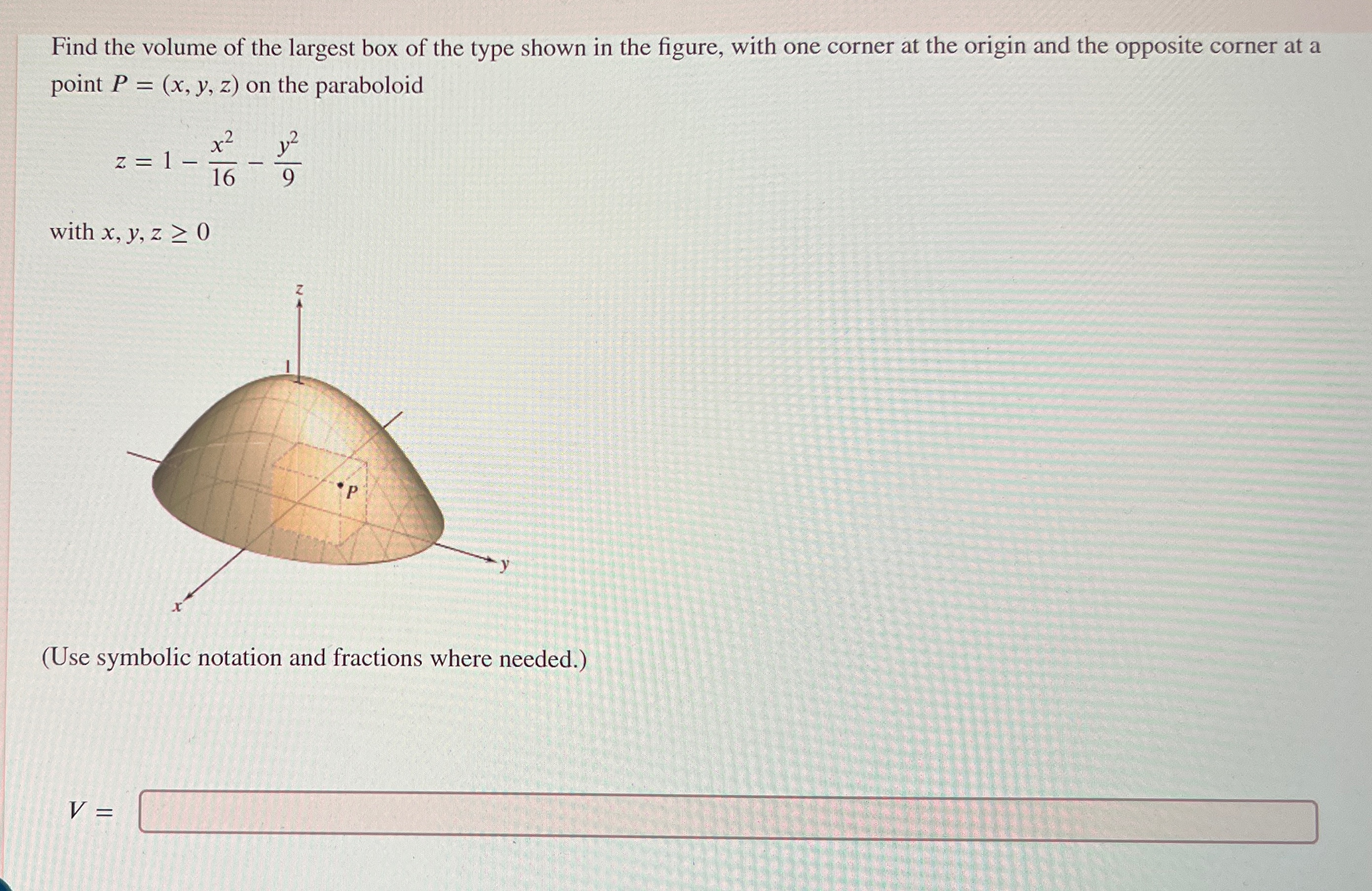 Solved Find the volume of the largest box of the type shown | Chegg.com
