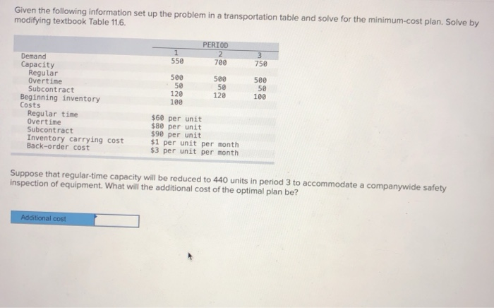 Solved Given the following information set up the problem in | Chegg.com