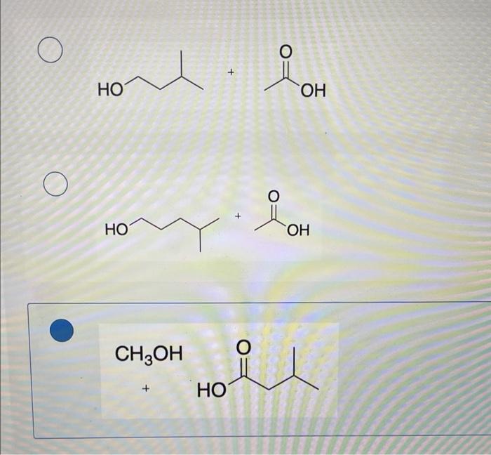 Solved What reagents make the ester below? Multiple Choice | Chegg.com