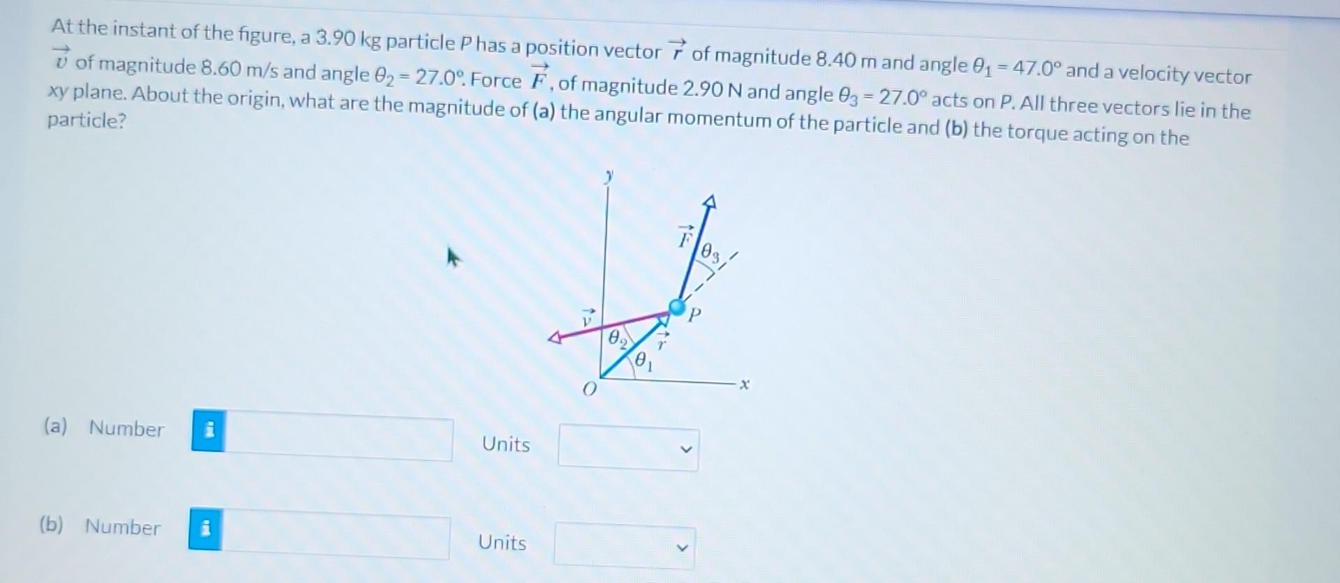 Solved At the instant of the figure, a 3.90 kg particle P | Chegg.com