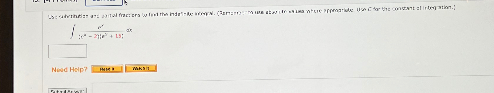 Solved Use substitution and partial fractions to find the | Chegg.com