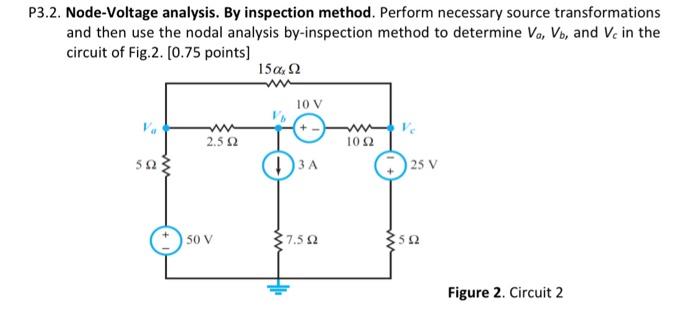 Solved 33.2. Node-Voltage analysis. By inspection method. | Chegg.com