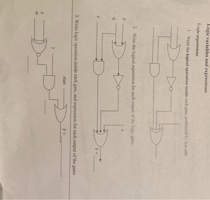 Solved Logic variables and expressions Logic expressions 1. | Chegg.com Solved Logic variables and expressions Logic expressions 1. | Chegg.com