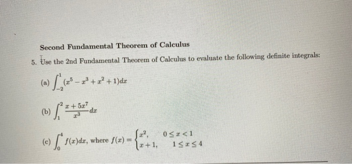 Solved Second Fundamental Theorem of Calculus Use the 2nd | Chegg.com