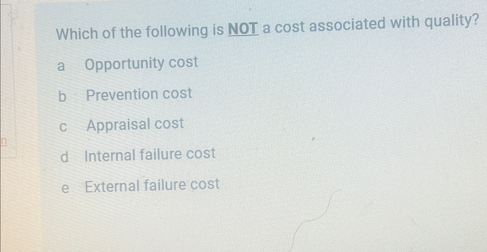 Solved Which of the following is NOT a cost associated with | Chegg.com