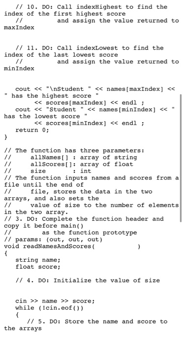 Solved lab4.cpp contains the starting point of a program | Chegg.com