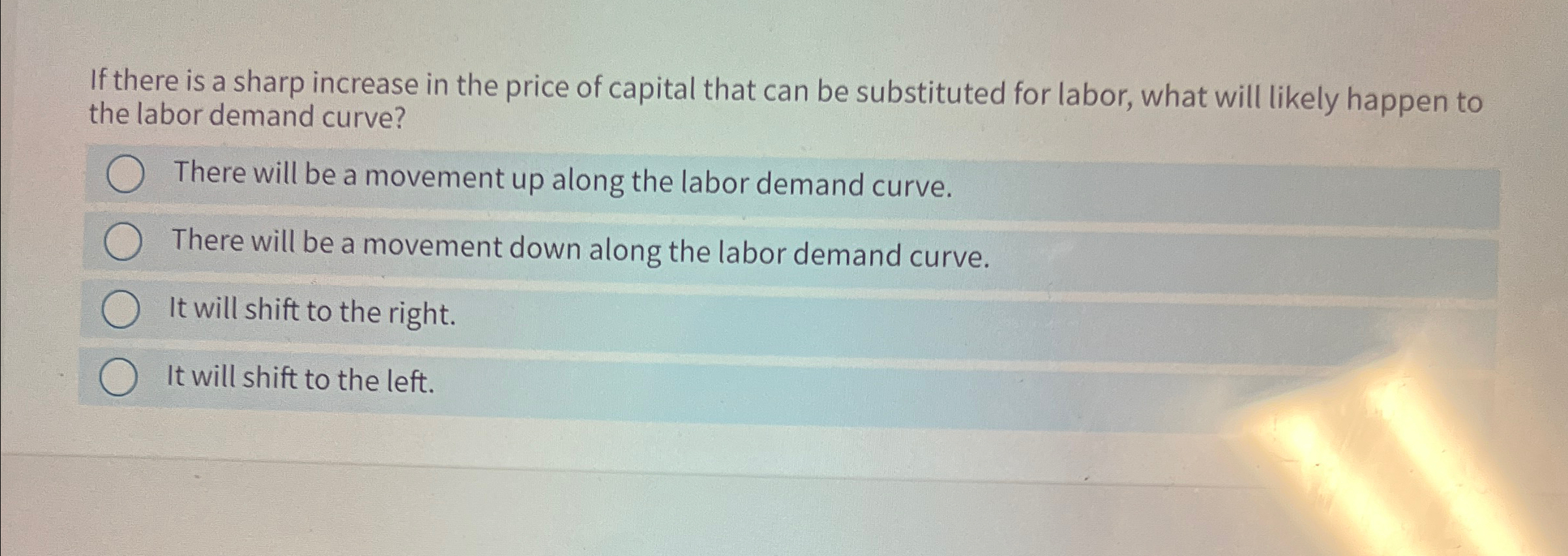 Solved If there is a sharp increase in the price of capital | Chegg.com