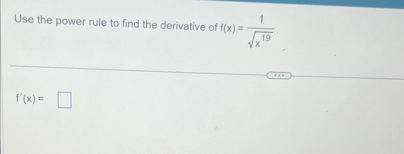 Solved Use the power rule to find the derivative of | Chegg.com