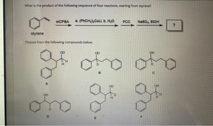 Solved What is the product of the following sequence of four | Chegg.com