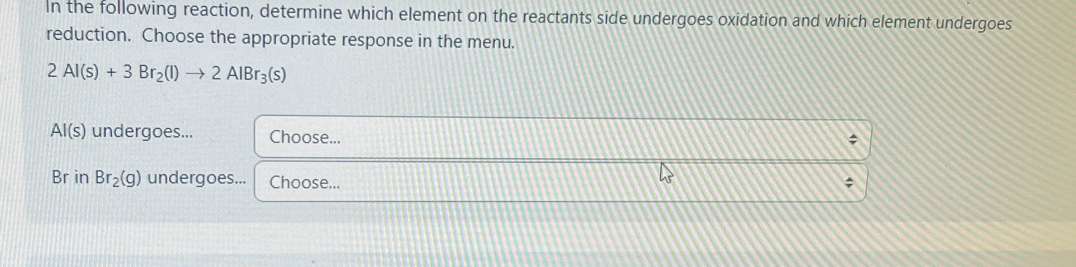Solved In the following reaction, determine which element on | Chegg.com