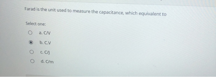 Solved Farad is the unit used to measure the capacitance, | Chegg.com